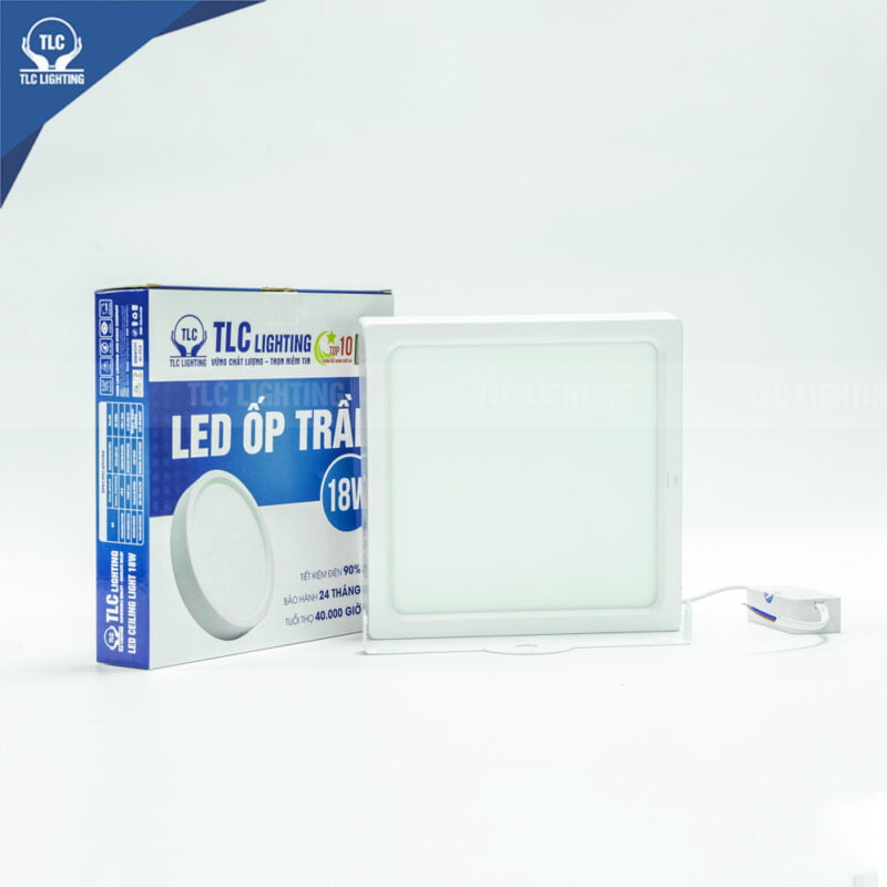 Đèn LED Ốp Trần TLC 12W Vuông Vỏ Trắng TLC-ONV-TT-12W - Lê Nhi Safety